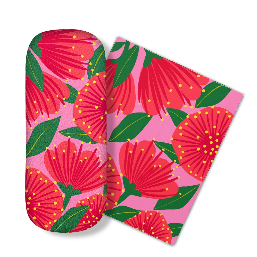 Glasses Case - Bright Pohutukawa Pink – gecko in the village
