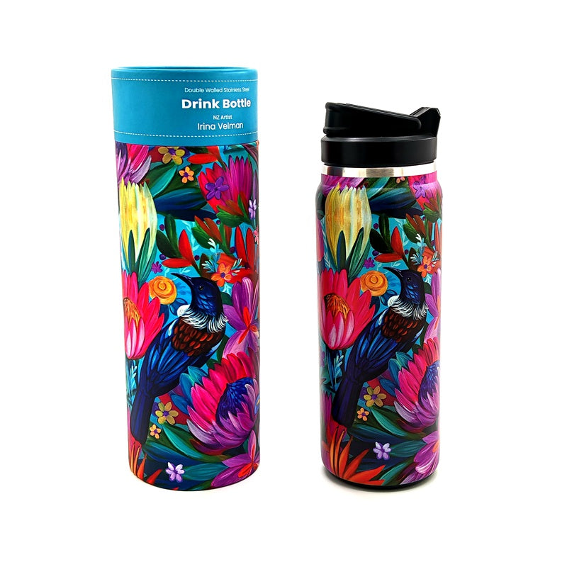 Drink Bottle -Pink Tui – gecko in the village