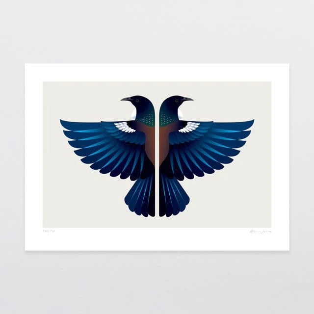 A4 Art Print - Two Tui – gecko in the village