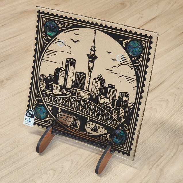 NZ Made Glass Plate - Stamp Range - Auckland – gecko in the village