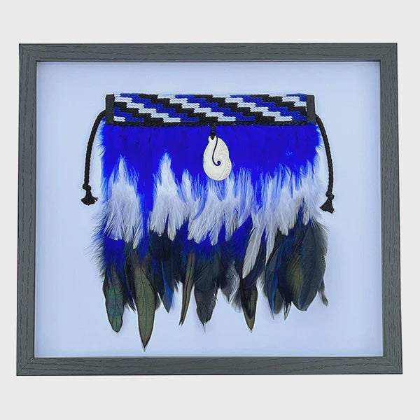 Box Framed Korowai - Blue Koru Pendant – gecko in the village