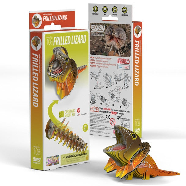 3D Cardboard Kit Set - Frilled Lizard – gecko in the village