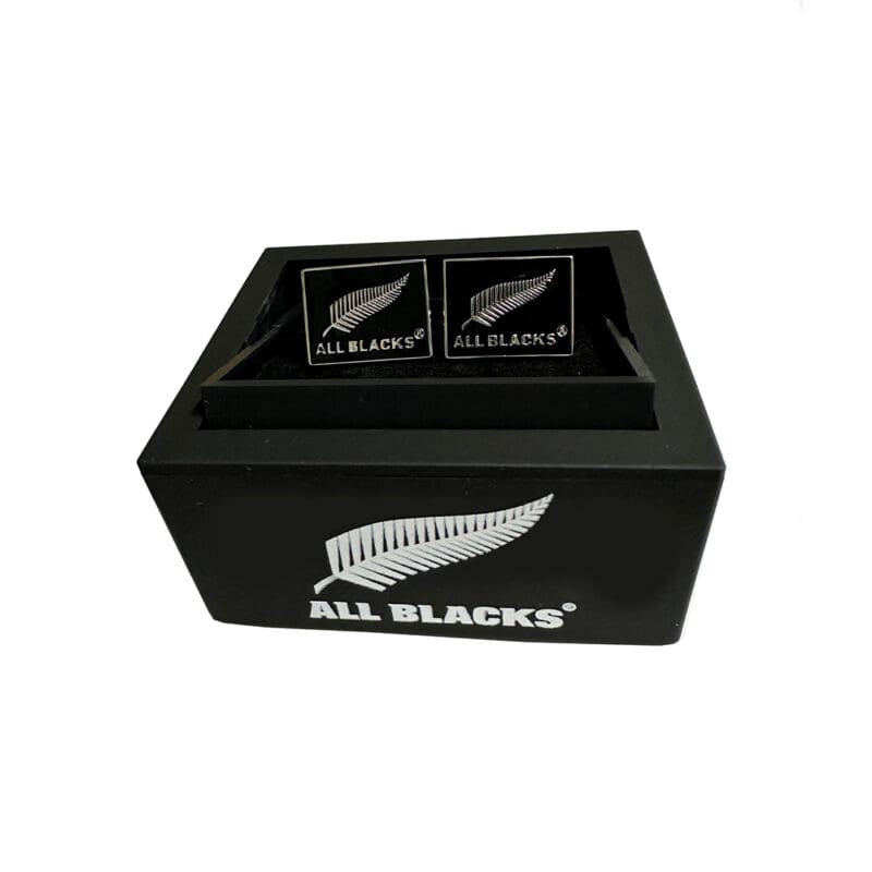 All Black Logo -Silver Fern Cufflinks – gecko in the village