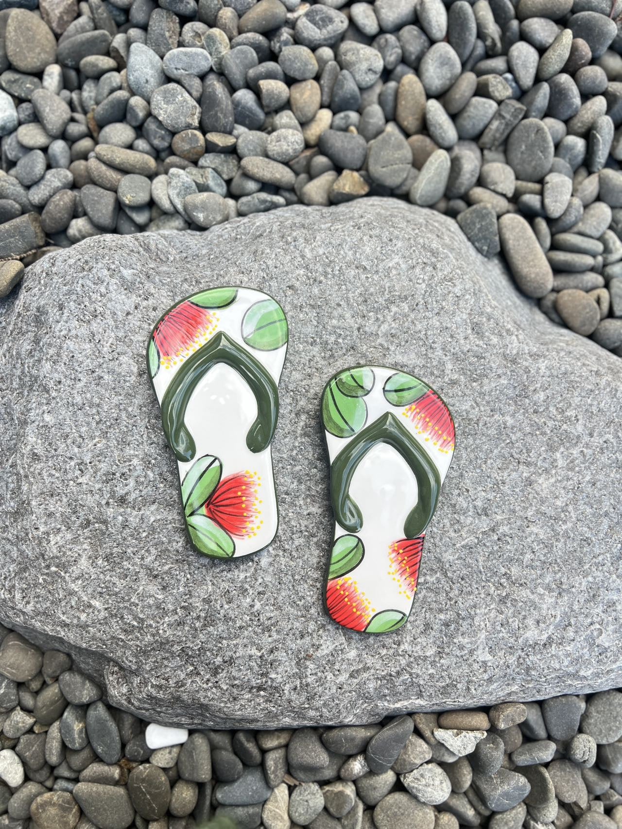 NZ Made Ceramic Jandals - Pohutukawa – gecko in the village