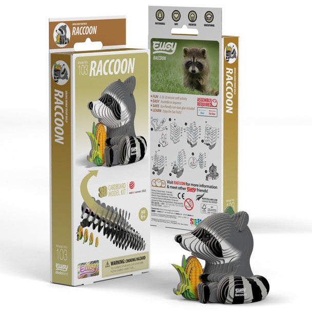 3D Cardboard Kit Set - Raccoon – gecko in the village