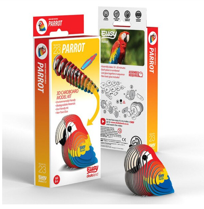 3D Cardboard Kit Set - Parrot – gecko in the village