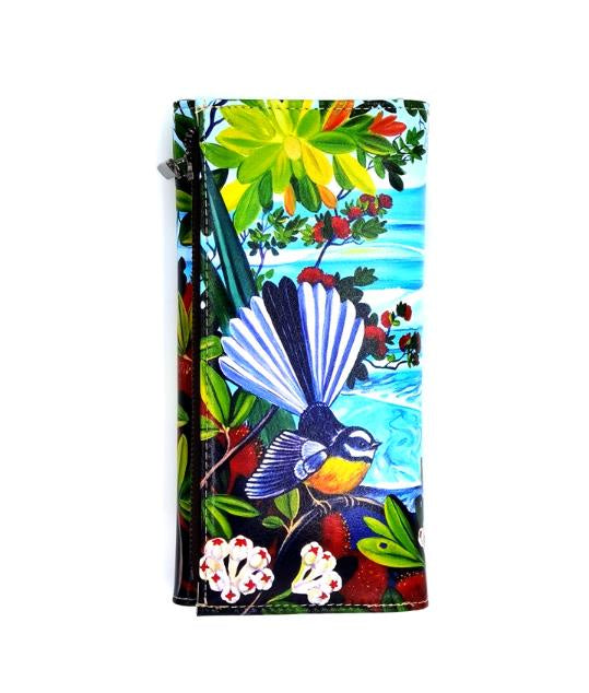 New Leather Long Wallet - Fantail Rangitoto – gecko in the village
